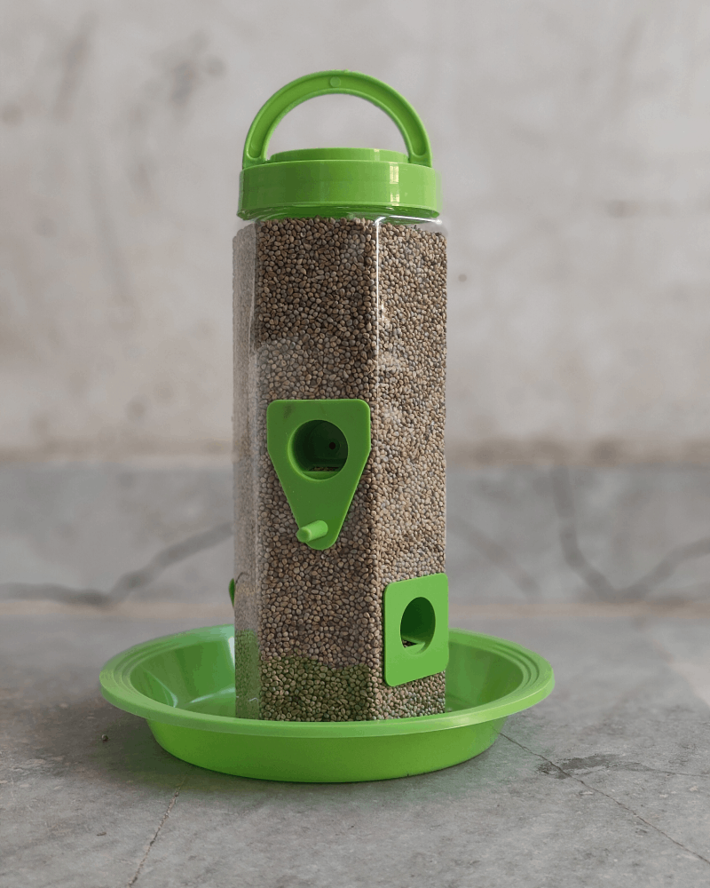 Buy Green Hanging Bird Feeder – Spill-Proof & Durable Seed Dispenser